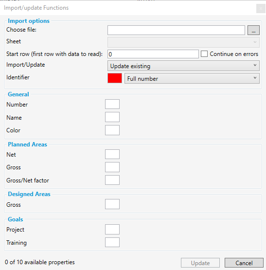 Import or Update Functions